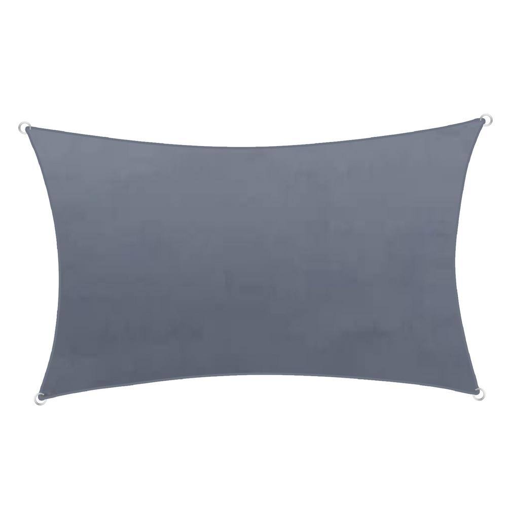 workpoint 16 ft. x 20 ft. Gray Rectangle Sun Shade Sail for Backyard ...