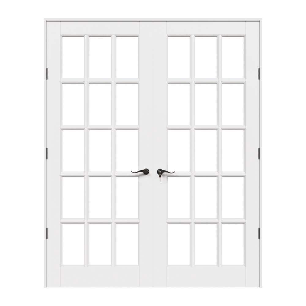 ARK DESIGN Assembly Required 72 in. x 80 in. 15-Lite Clear Glass ...