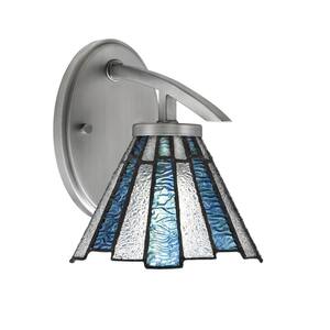 Siena 1-Light Graphite Downlight Wall Sconce with Onyx Swirl Glass ...