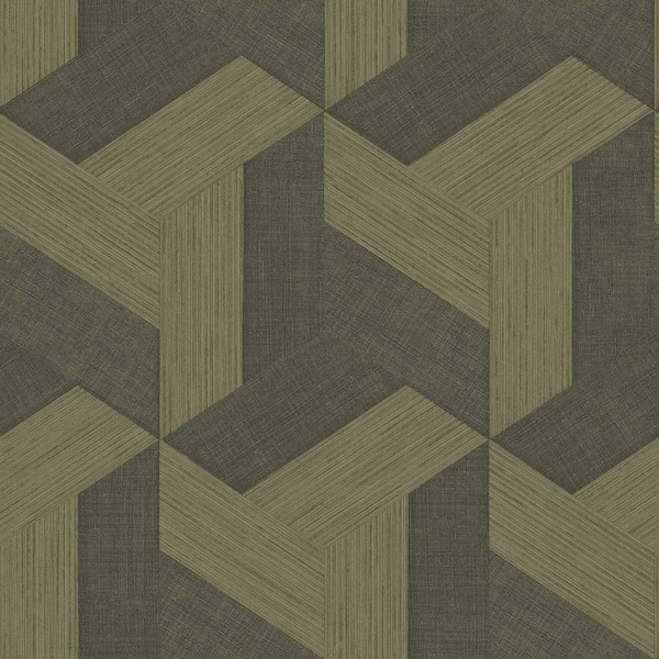 Synergy Collection Bronze Geometric Design Sheen Finish Vinyl on Non ...