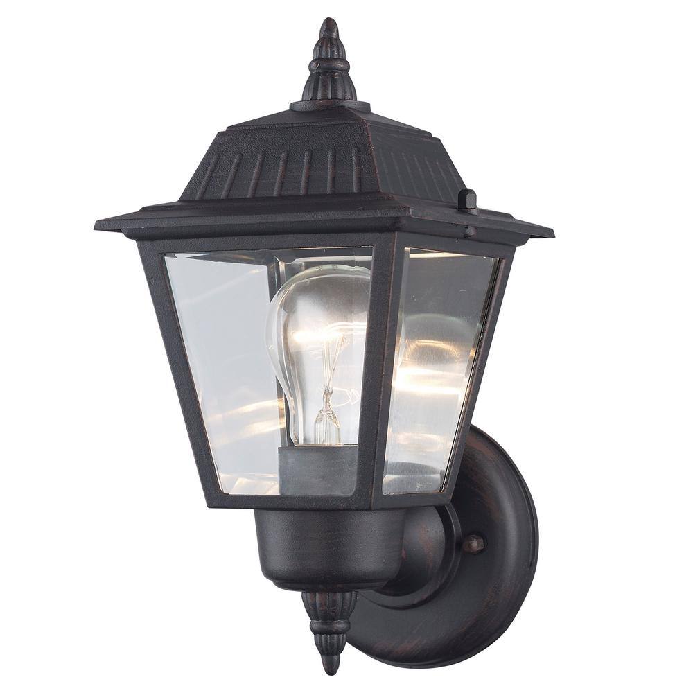 Bel Air Lighting Estate 1-Light Rust Outdoor Wall Light Fixture with ...