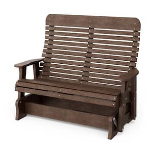 WILDRIDGE Heritage 2-Person Weathered Wood Plastic Outdoor Double ...