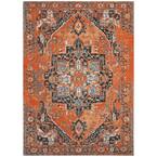 SAFAVIEH Classic Vintage Orange/Navy 6 ft. x 9 ft. Global Area Rug ...