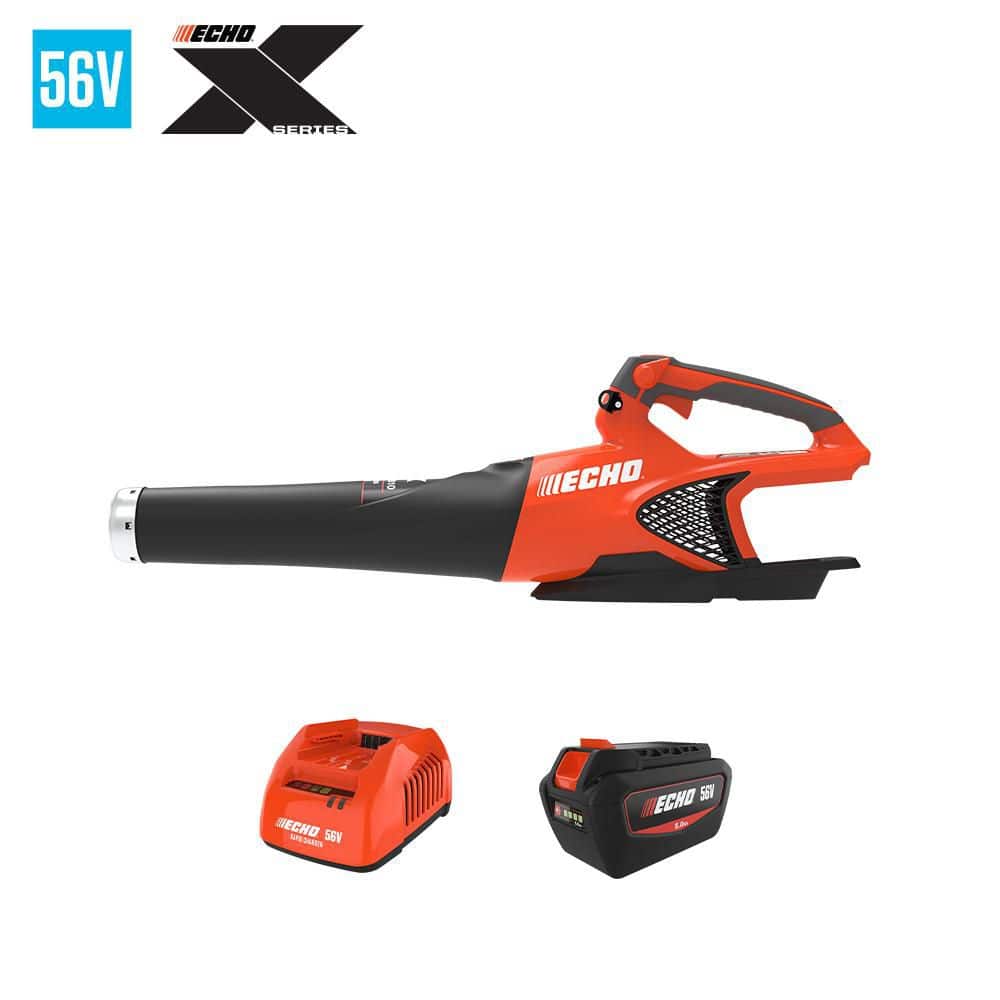 ECHO 56V X Series 158 MPH 549 CFM Brushless Cordless Battery Powered Handheld Leaf Blower w/ 5 ...