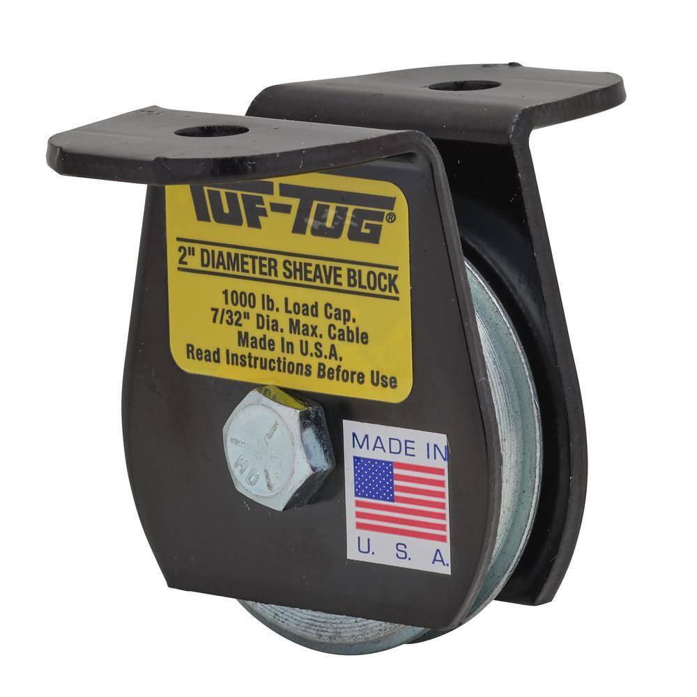 TUF-TUG 2 in. Wire Rope Block, Flat Mount, 1,000 lbs. Capacity SB1000FM ...