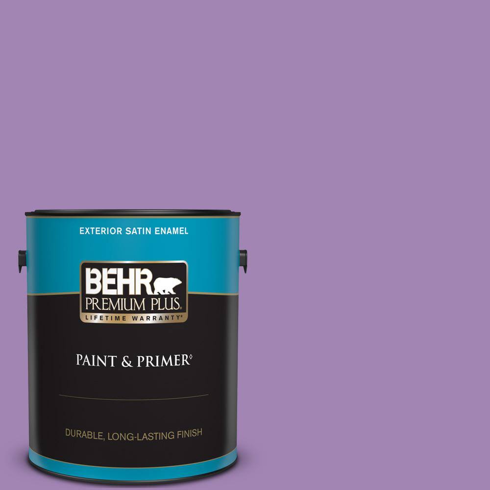 BEHR PREMIUM PLUS 1 gal. #660B-6 Daylight Lilac Satin Enamel Exterior ...
