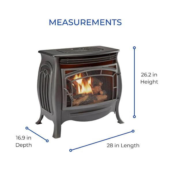Duluth Forge Dual Fuel Ventless Gas Stove - Model FDSR25, Matte Finish ...
