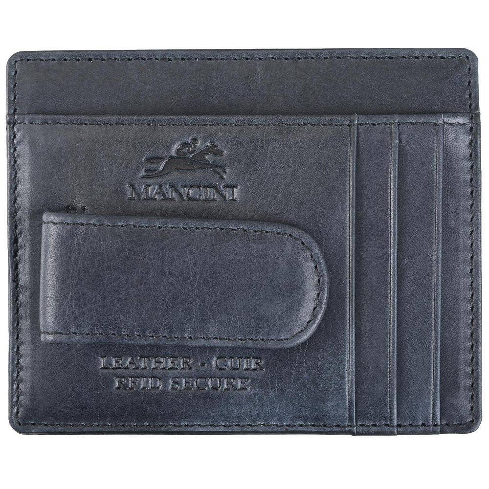 MANCINI Bellagio Collection Grey Leather Deluxe RFID Money Clip 2020137 ...