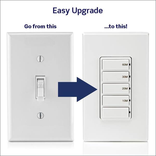 Leviton Decora 15A 60-Minute Indoor In-Wall Countdown Timer Switch 1/2 ...
