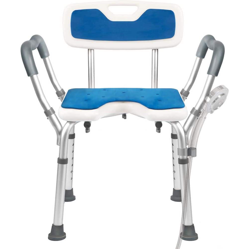 Lynzavix 20 in. Freestanding Portable Shower Chair with Backrest and ...