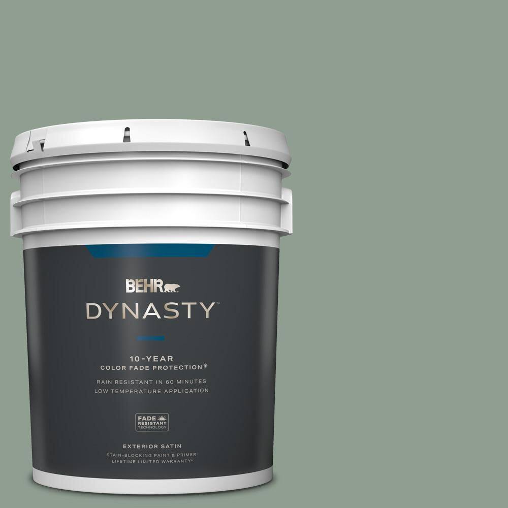 BEHR DYNASTY 5 gal. #ICC-104 Balsam Fir Satin Enamel Exterior Stain ...