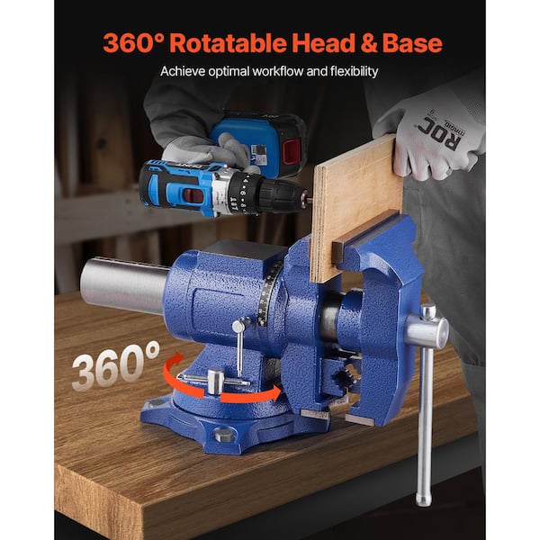 VEVOR Heavy Duty Bench Vise 6-1/2 in. Jaw Width 5 in. Max Jaw Opening ...