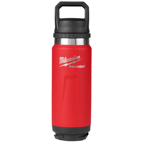 Milwaukee PACKOUT Red 24 oz. Insulated Bottle W/Chug Lid 48-22-8396R ...