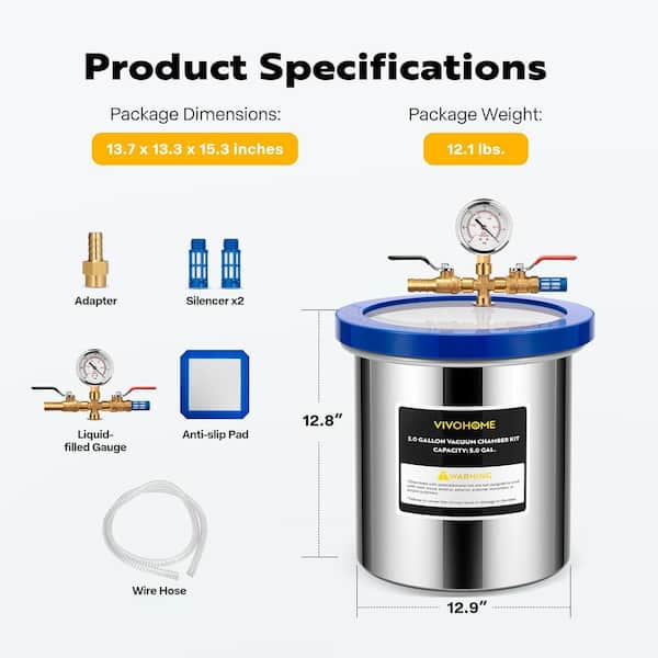 Degassing Resin Vacuum Chamber For Resin Casting Ready Stock* 3 Gallon