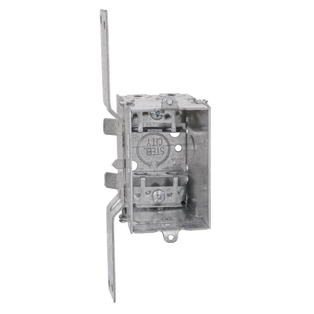 Steel City 1 Gang 14 cu. in. Pre-Galvanized Steel Gangable Switch Box ...