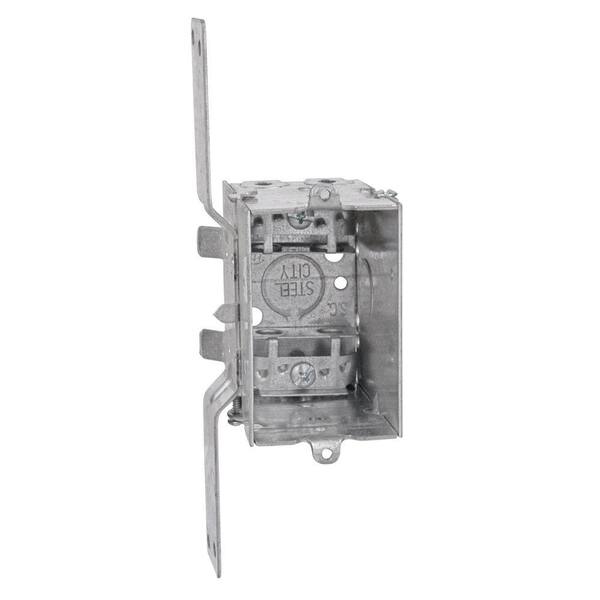 Steel City 1 Gang 14 cu. in. Pre-Galvanized Steel Gangable Switch Box ...