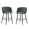 Homy Casa Grey Barstool Dining Room Counter Fabric with Low Back (Set ...