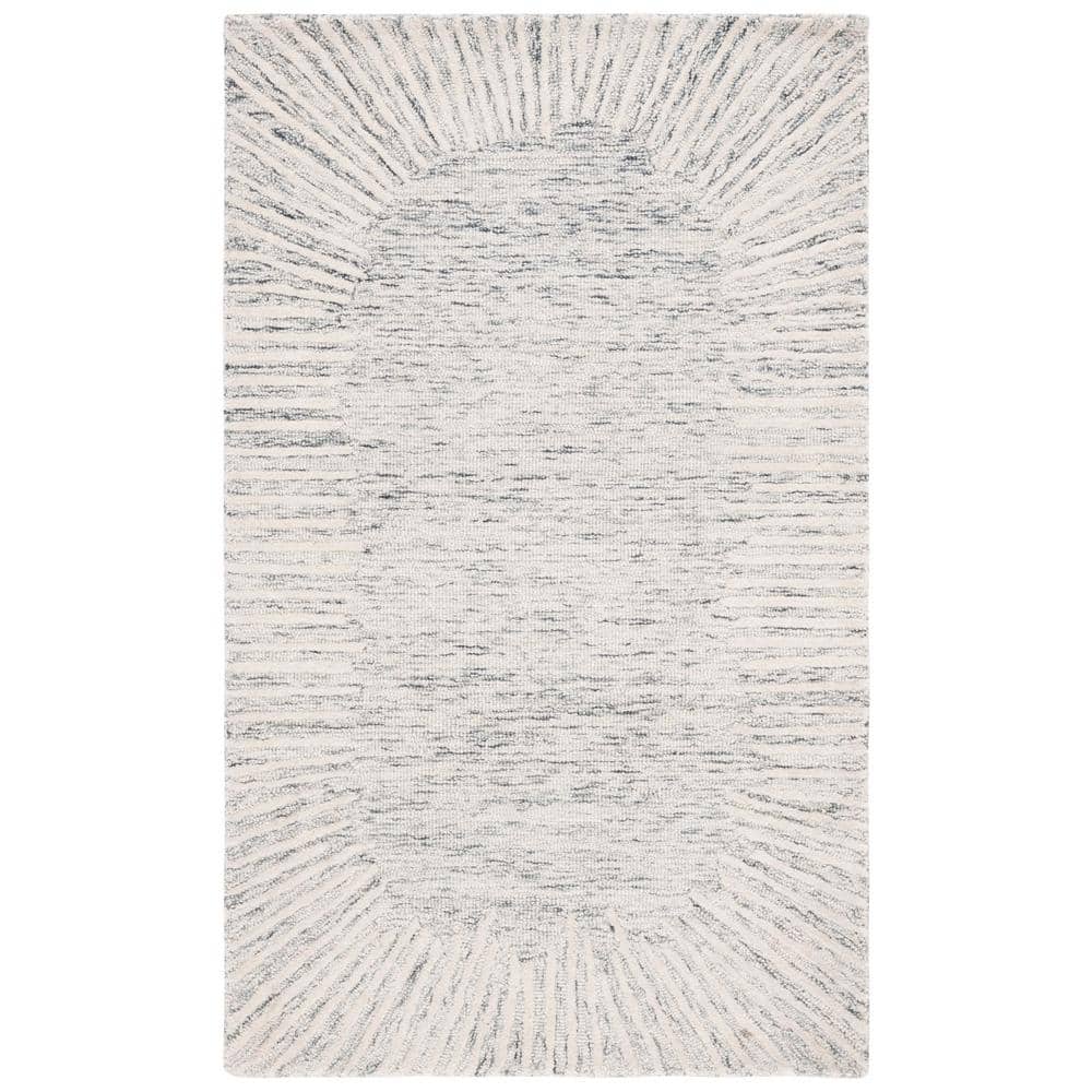 SAFAVIEH Abstract Gray/Ivory Doormat 3 ft. x 5 ft. Marle Eclectic Area ...