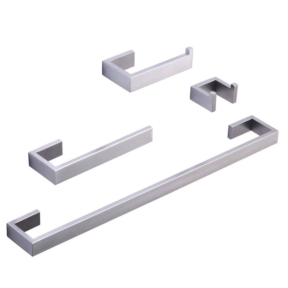 4-Piece Bath Hardware Set with Towel Bar Toilet Paper Holder Hand Towel ...