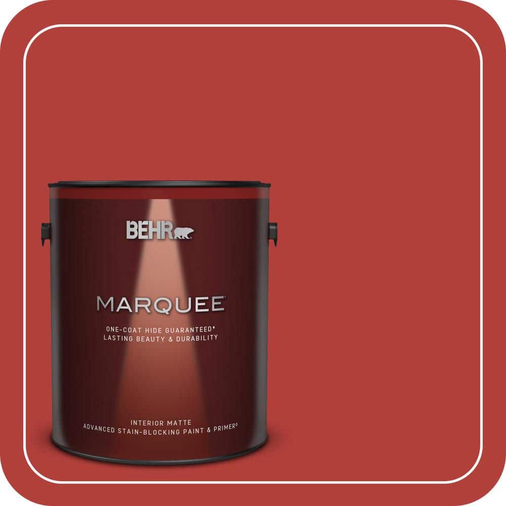 BEHR MARQUEE 1 gal. #170B-7 Red Tomato Matte Interior Paint & Primer ...