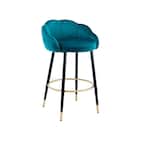 URTR 37 in. Teal Low Back Metal Frame Velvet Counter Height Bar Stools ...