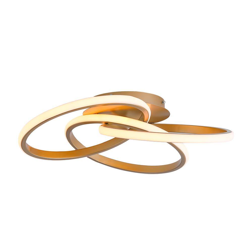 RRTYO Tenor 20 in. Modern Gold Circle Wheel Ring Integrated LED 3000K ...