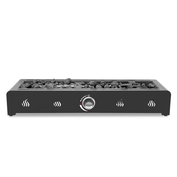 onlyfire Rectangular Tabletop Gas Fire Pit with Rear Air Inlet/Glass ...