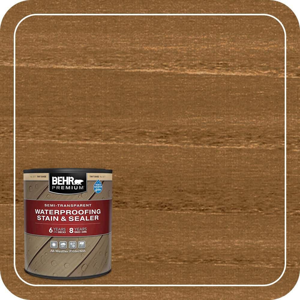 BEHR PREMIUM 1 qt. #ST-152 Red Cedar Semi-Transparent Waterproofing ...