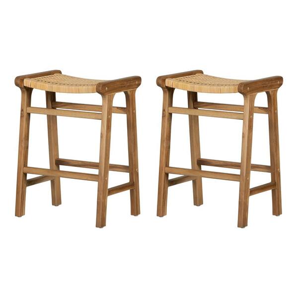 South Shore Balka 26 in Natural Low Back Wood Bar Stool 15806 - The ...
