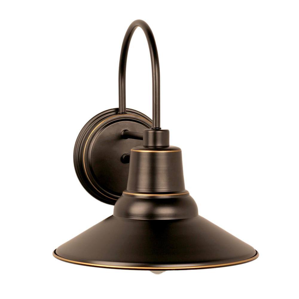 Black Outdoor 13.75 in. Hardwired Barn Sconce with no Bulb Included ...