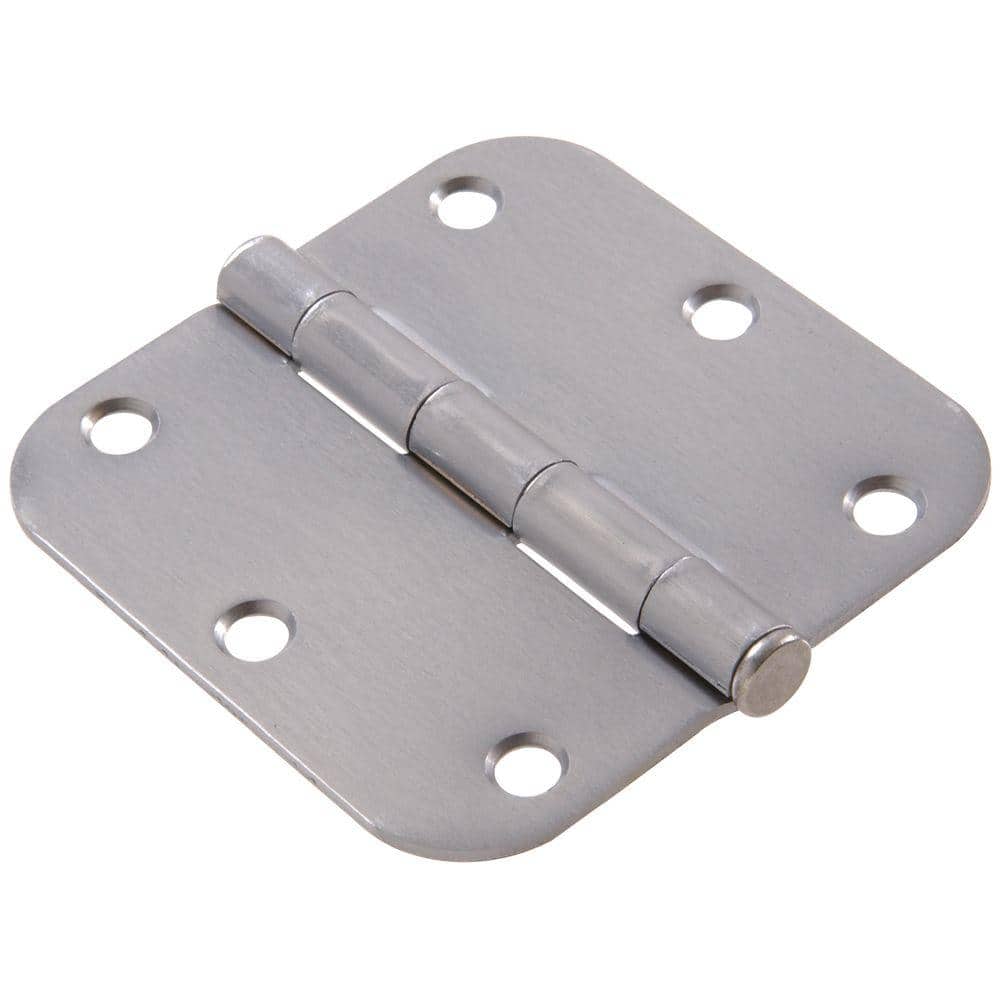 The Hillman Group 3 in. Satin Chrome Residential Door Hinge with 5/8 in ...