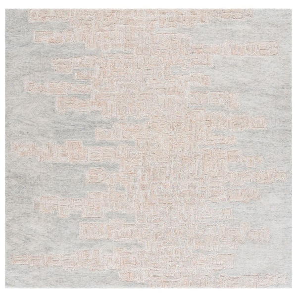 SAFAVIEH Harvest 6 ft. x 6 ft. Rust/Gray Solid Color Square Area Rug ...