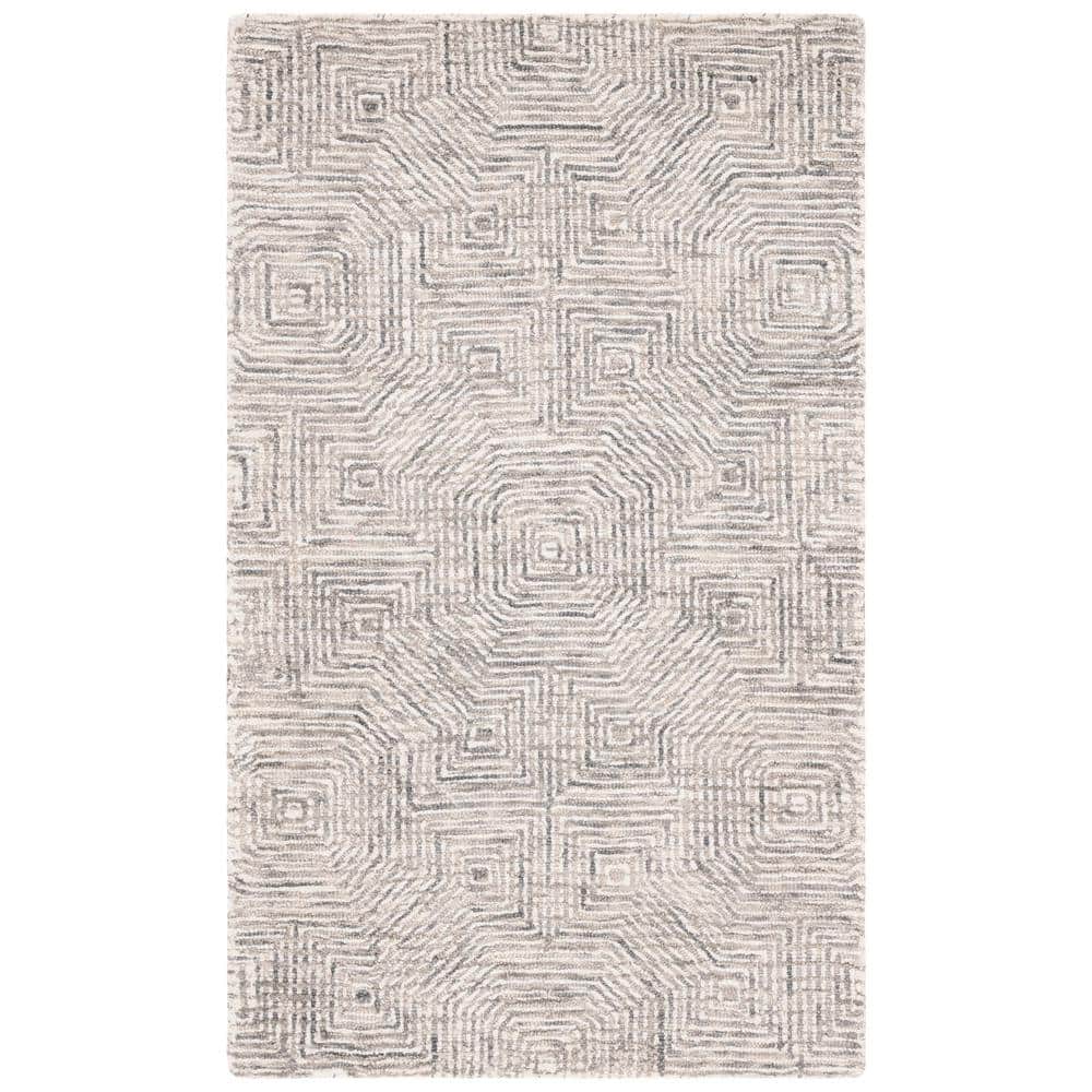 SAFAVIEH Aspen Gray/Beige 2 ft. x 3 ft. Distressed Geometric Area Rug ...