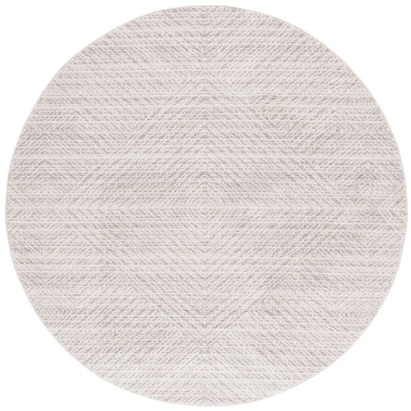 SAFAVIEH Jade 7 ft. x 7 ft. Beige/Ivory Chevron Striped Round Area Rug ...