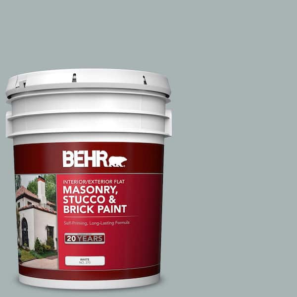 BEHR 5 gal. #730F-4 Flint Smoke Flat Interior/Exterior Masonry, Stucco ...