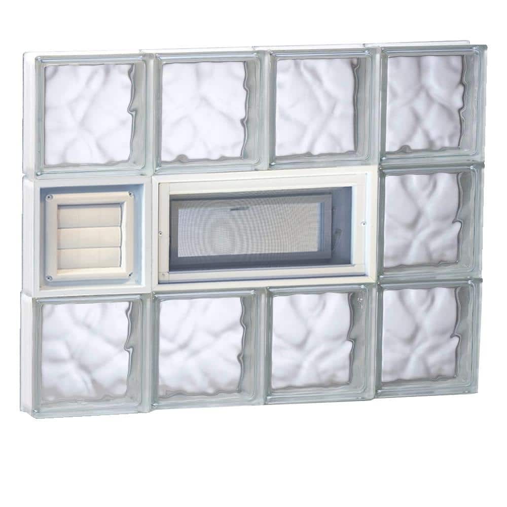 Clearly Secure 31 in. x 23.25 in. x 3.125 in. Frameless Wave Pattern ...