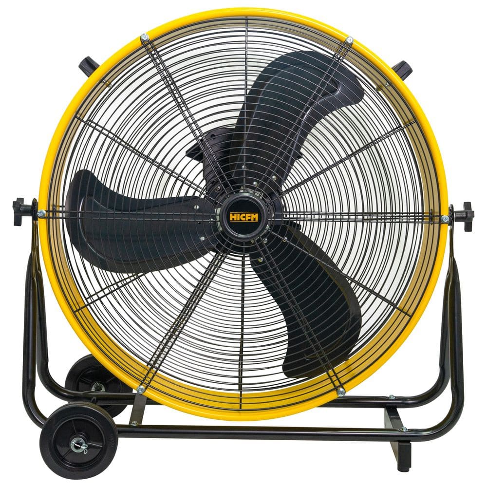 MELEZOOM 24 in. 8800 CFM DC Motor Drum Fan High-velocity in Yellow ...