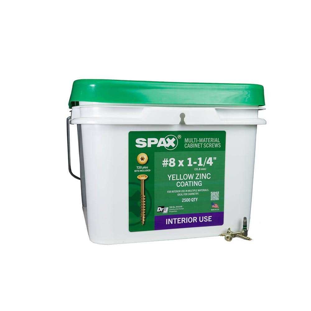 SPAX #8 x 1-1/4 in. Interior Wafer Head Wood Screws Cabinet Torx T-Star ...