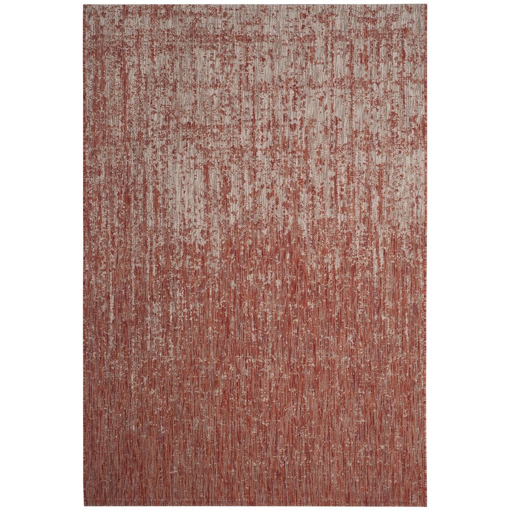 SAFAVIEH Courtyard Rust/Gray 7 ft. x 10 ft. Distressed Gradient Indoor ...