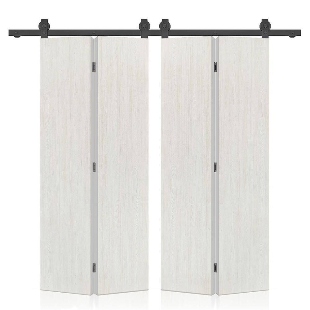 CALHOME 68 in. x 84 in. Hollow Core White Composite Texture Double Bi ...