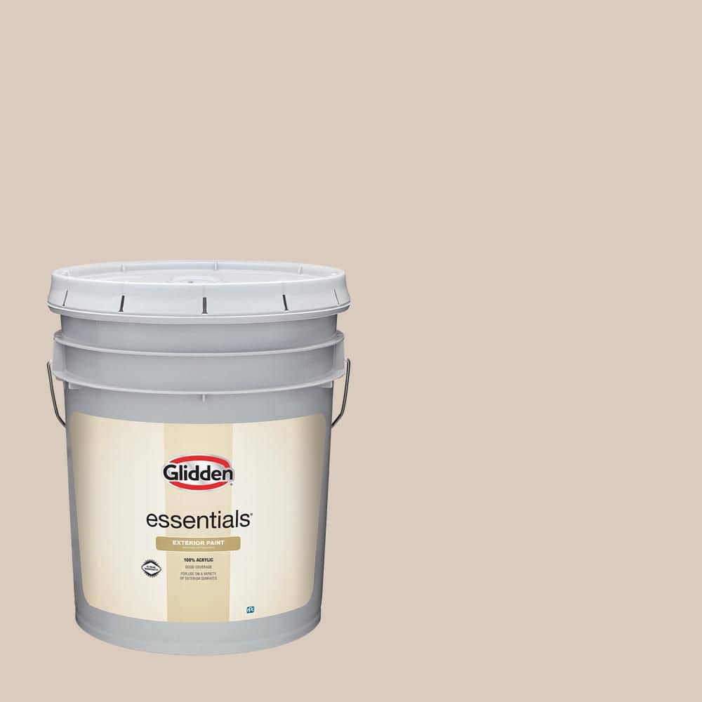 Glidden Essentials 5 gal. PPG1074-3 Bermuda Sand Satin Exterior Paint ...