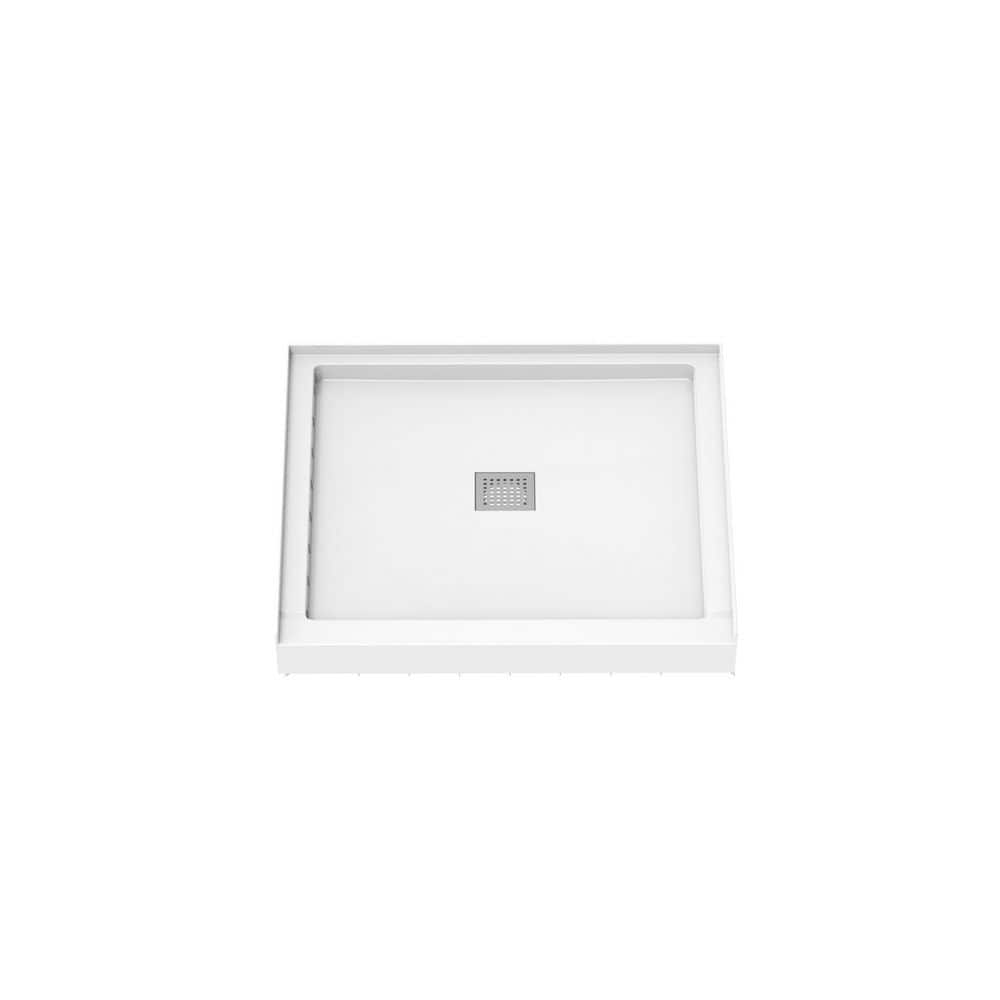 NANAWO 36 in. L x 36 in. W Alcove Shower Pan Base with Center Drain in ...