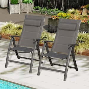 Anvil Padded Outdoor Lounge Chair Folding Lawn Chairs Patio Dining ...