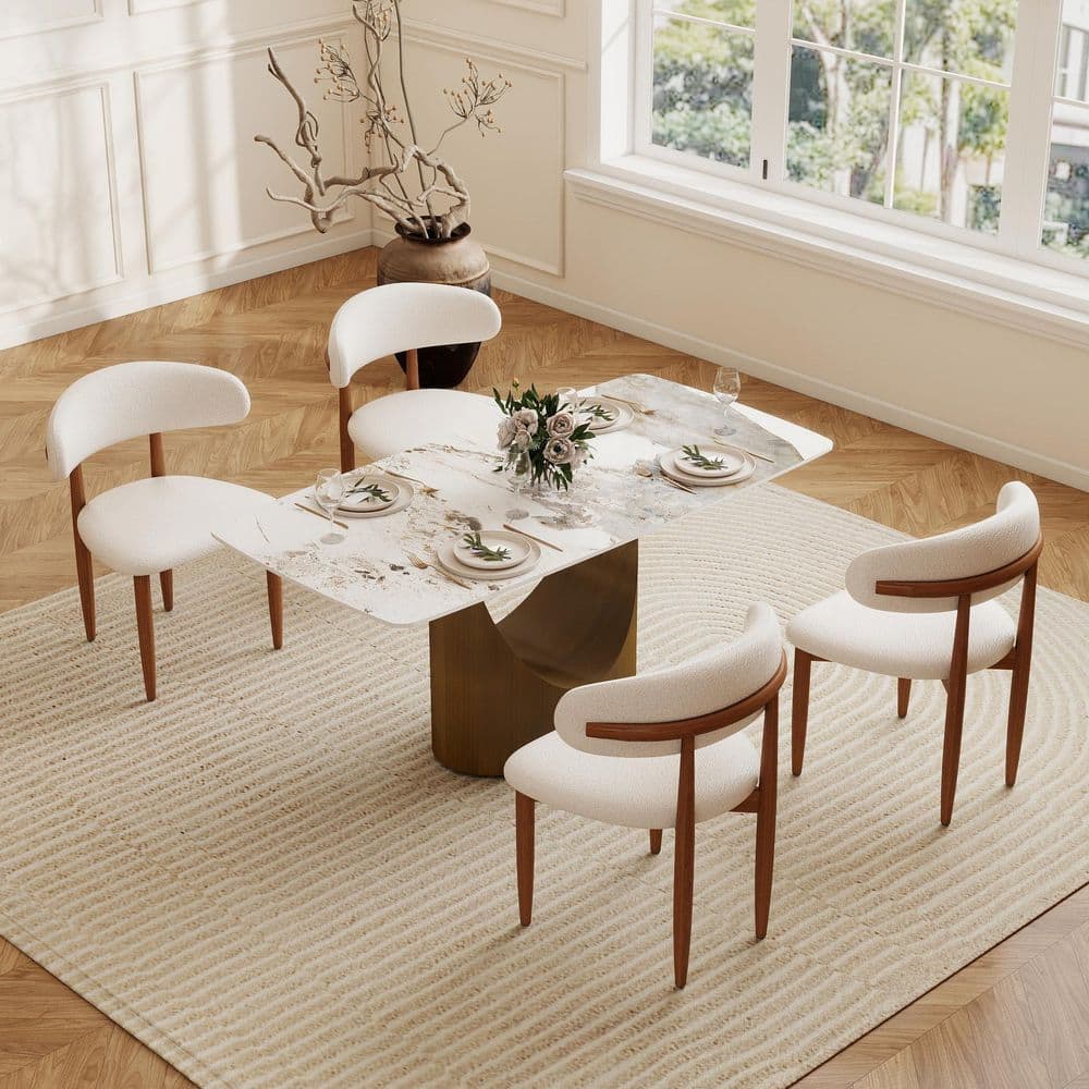 Magic Home 63 in. Pandora Round Edge Sintered Stone Tabletop with ...