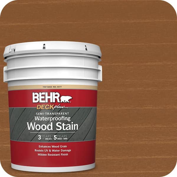 BEHR DECKplus 5 gal. #ST-110 Chestnut Semi-Transparent Waterproofing ...