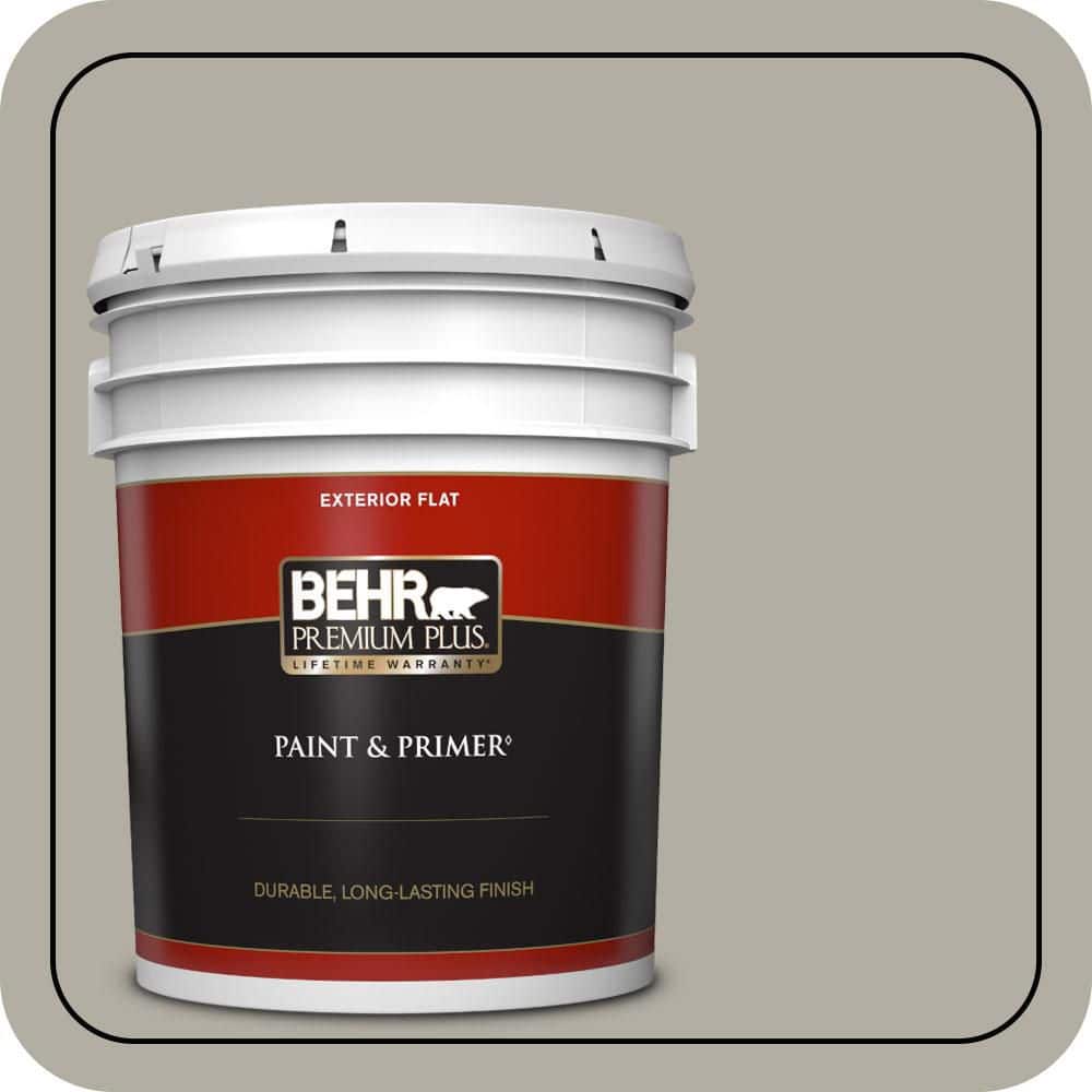 BEHR PREMIUM PLUS 5 gal. #790D-4 Granite Boulder Flat Exterior Paint ...