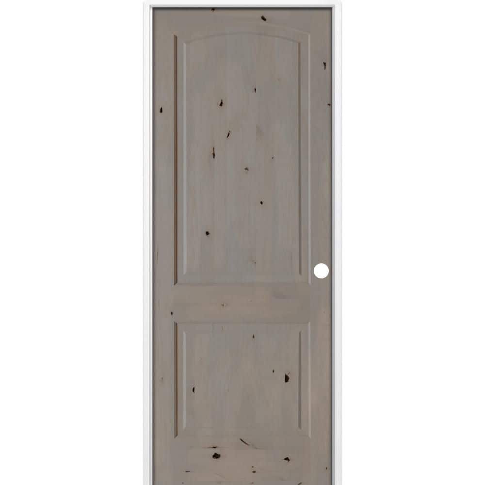 Reviews for Krosswood Doors 24 in. x 96 in. Rustic 2-Panel Arch Top ...