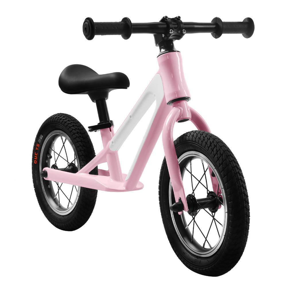 Tunearary Pink Balance Bike with Magnesium Alloy Frame,12" Rubber Foam ...