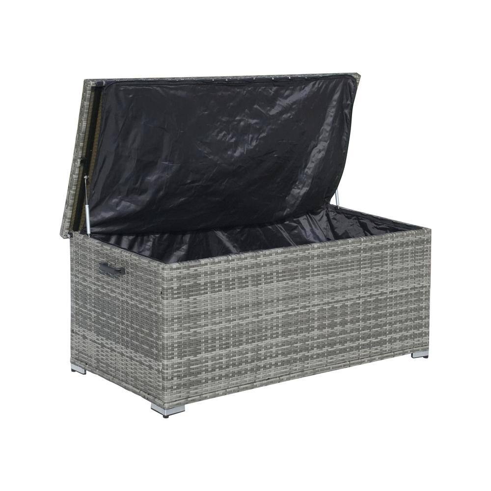 moda furnishings 75 Gal. Gray Iron Wicker Deck Box MO-3256S-GR - The ...