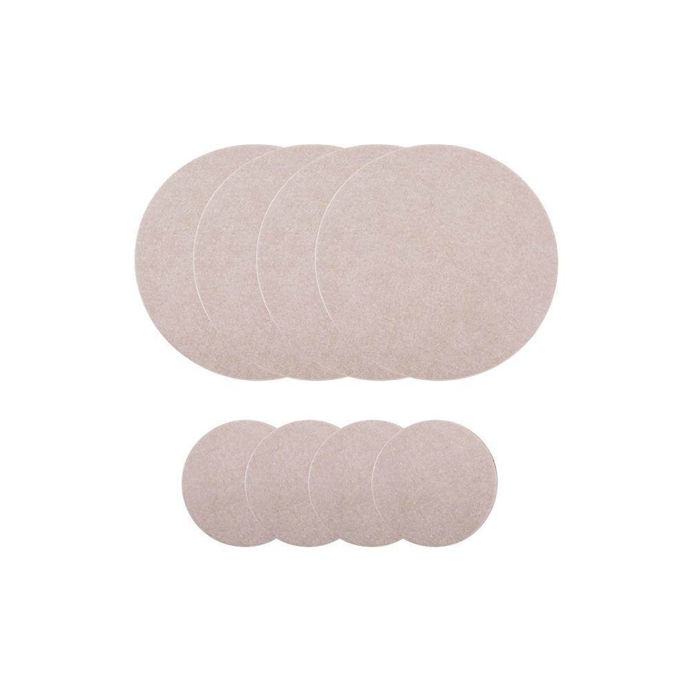 Everbilt 7 in. and 3-1/2 in. Beige Reusable Felt Sliders for Hard ...